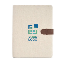 Recycled cotton folder with snap fastener, A4 | From £10.92