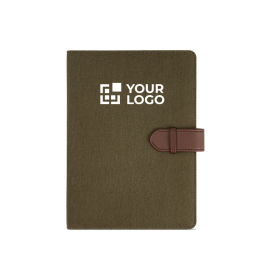 Recycled cotton folder with fastener, A5 | From £9.33