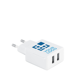 Square USB plug charger, 2 ports | From £2.75